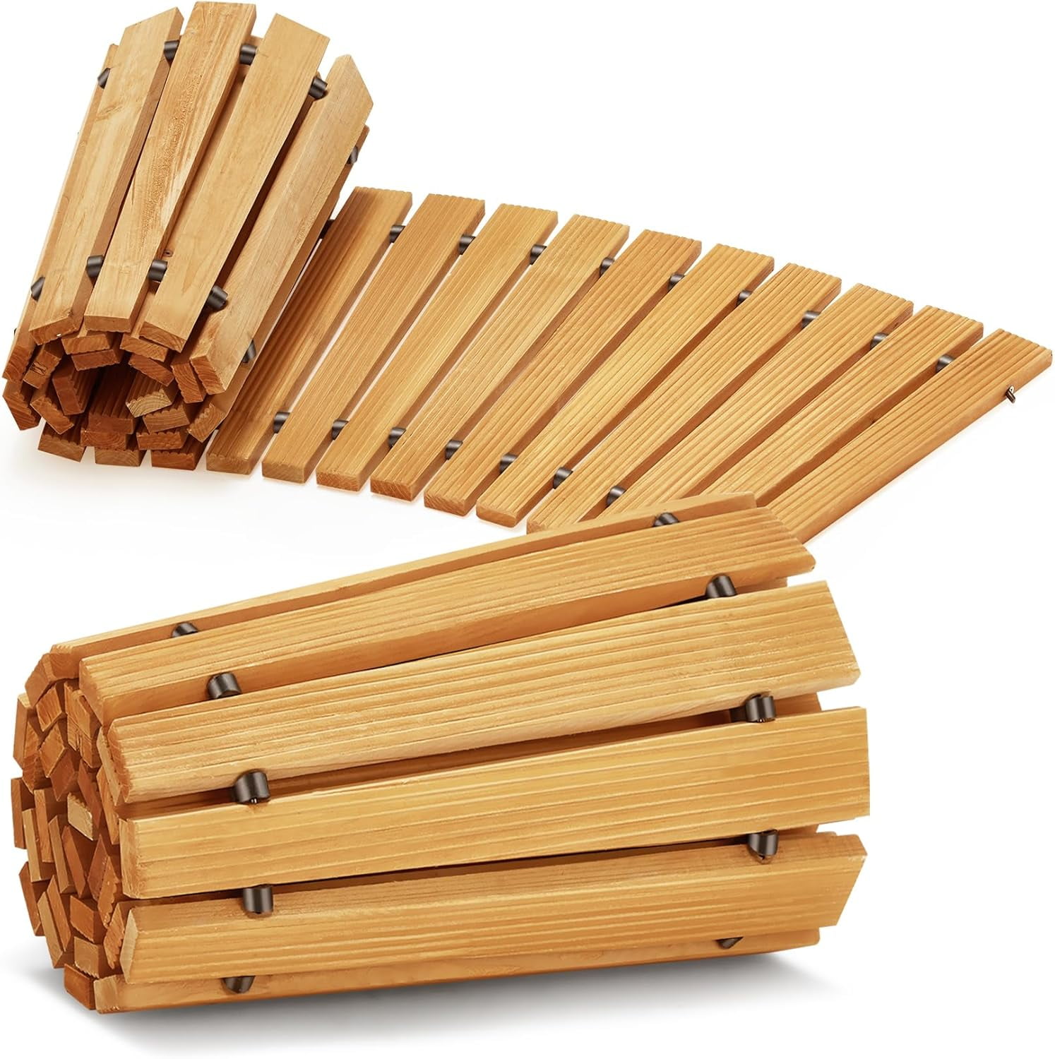 6FT Wooden Garden Pathway,Outdoor Roll Out Decorative Curved Walkway ...