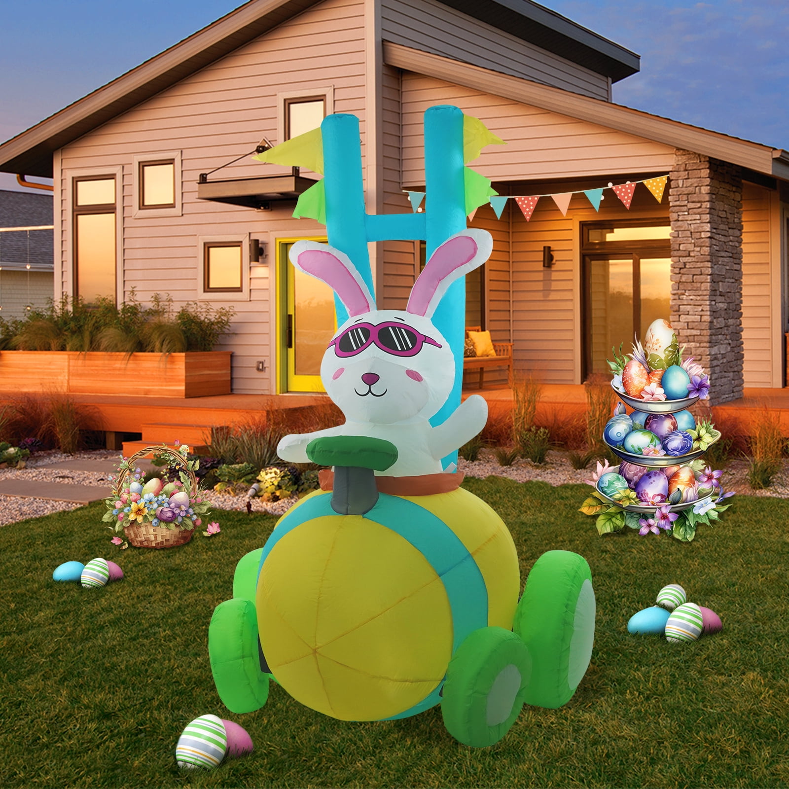 6FT racing bunny, Easter outdoor inflatable decoration - Walmart.com