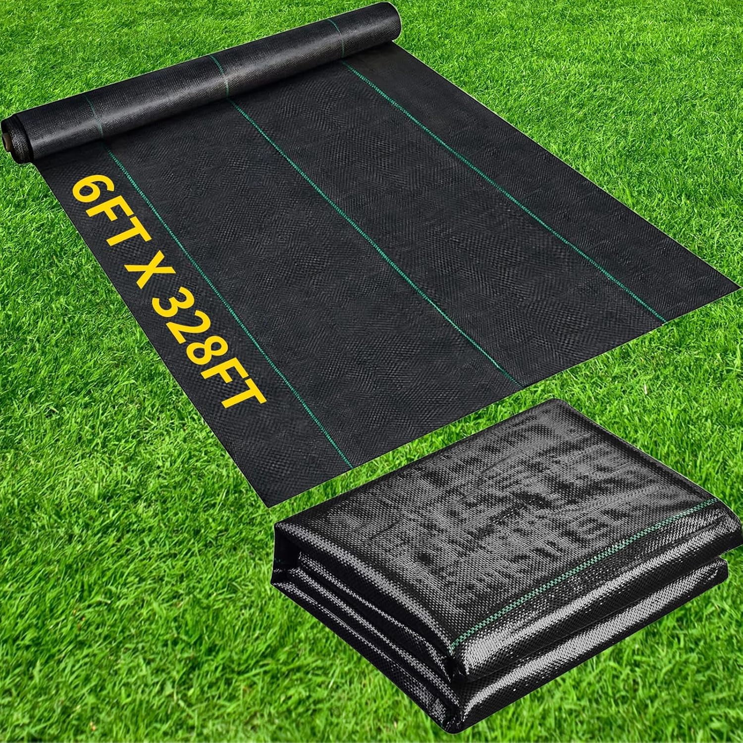 6FT x 328FT Heavy Duty Weed Barrier Fabric - Durable Weed Block ...