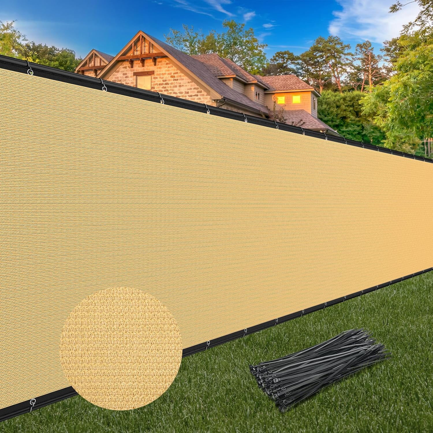 6FT x 50FT Privacy Fence Screen Heavy Duty 170GSM Fencing Shade Cover ...