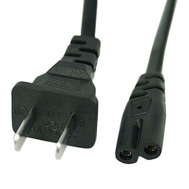 Universal 5ft 2Prong Non-Polarized Power Cord for Laptops, VCRs and ...