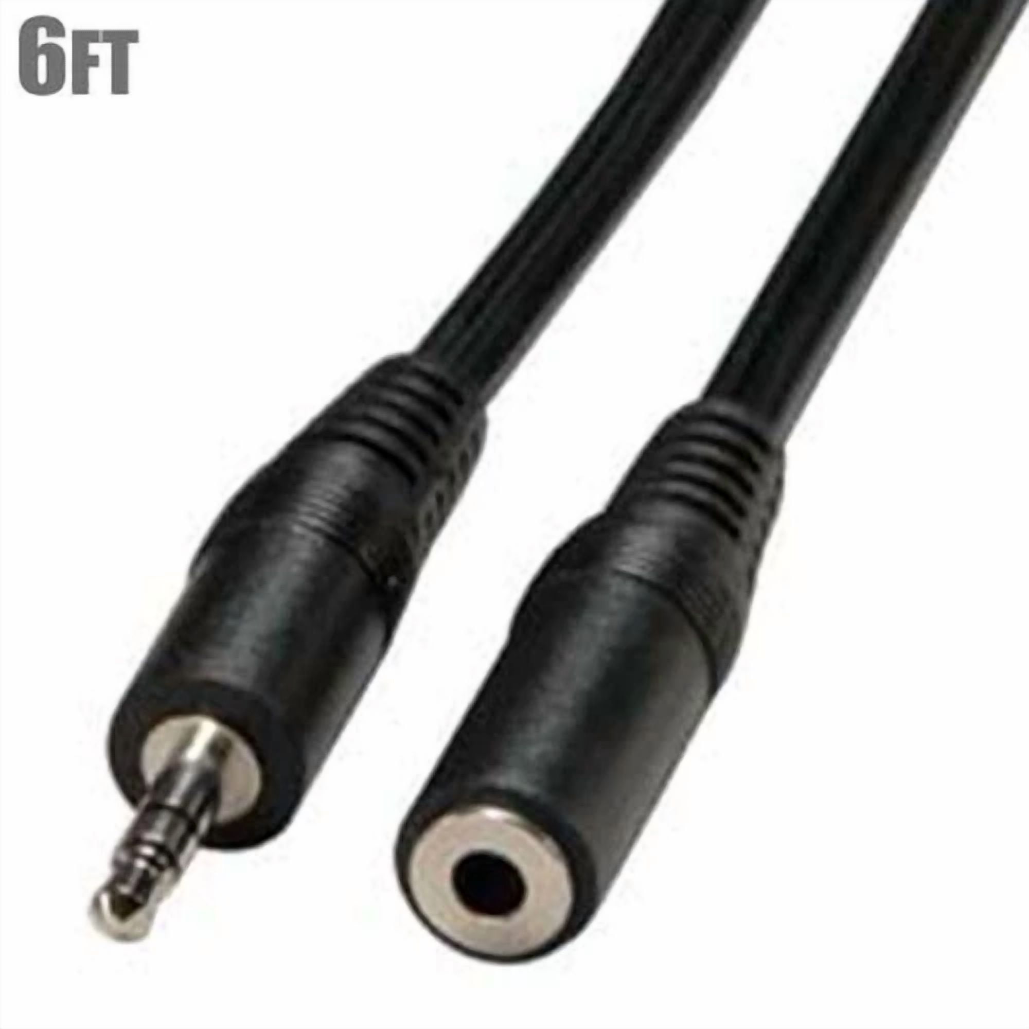 6Ft 3.5Mm 1/8" Aux Stereo Male To Female Audio Cable Extension Cord ...