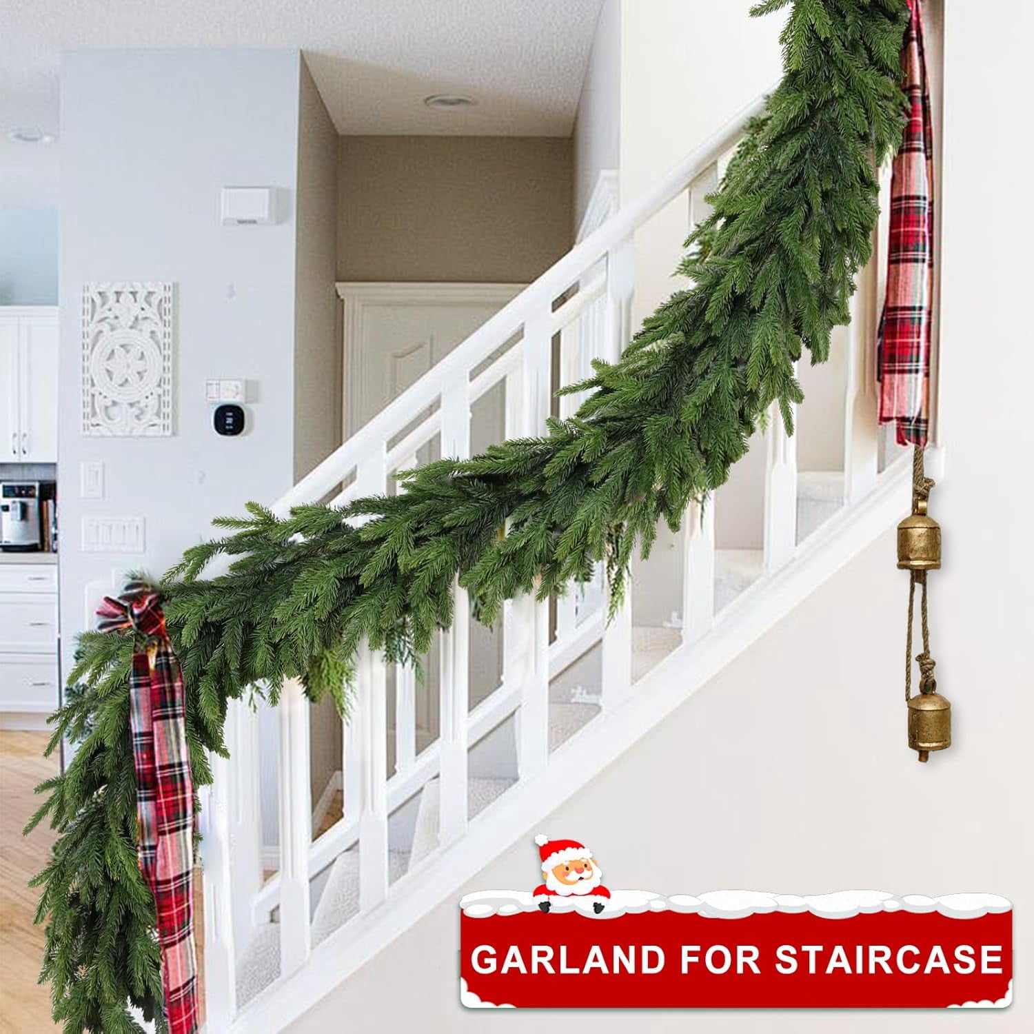 6Ft Christmas Garland Realistic Fuller,Natural Droopy,Lifelike Xmas ...
