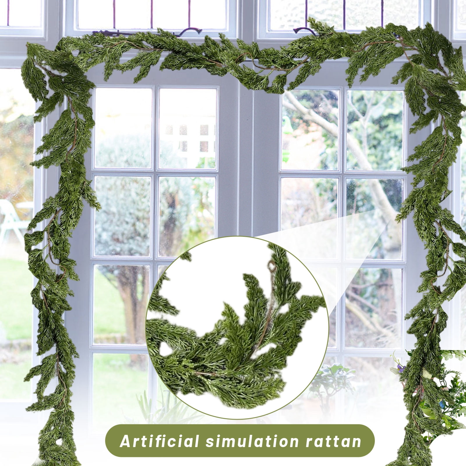 6Ft Christmas Garland Realistic Fuller,Natural Droopy,Lifelike Xmas ...