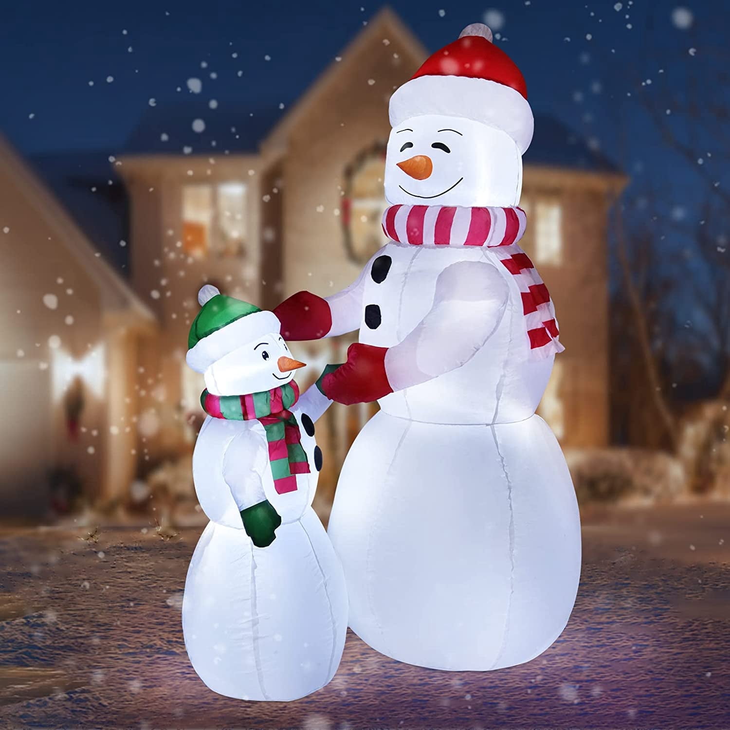 6Ft Christmas Snowman Outdoor Yard Decorations, Blow Up Snow Man with ...