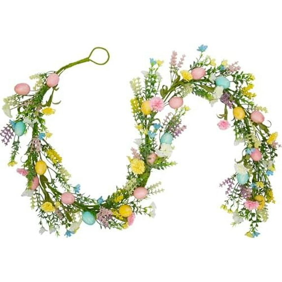 6Ft Easter Egg Garland Easter Decorations Spring Flower Garland for ...
