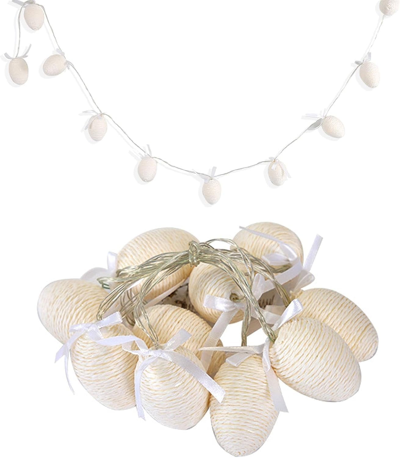 6Ft Easter Egg Lights String, 10 Vibrant Led Eggs Easter Cracked Egg Ornaments Battery Powered ...