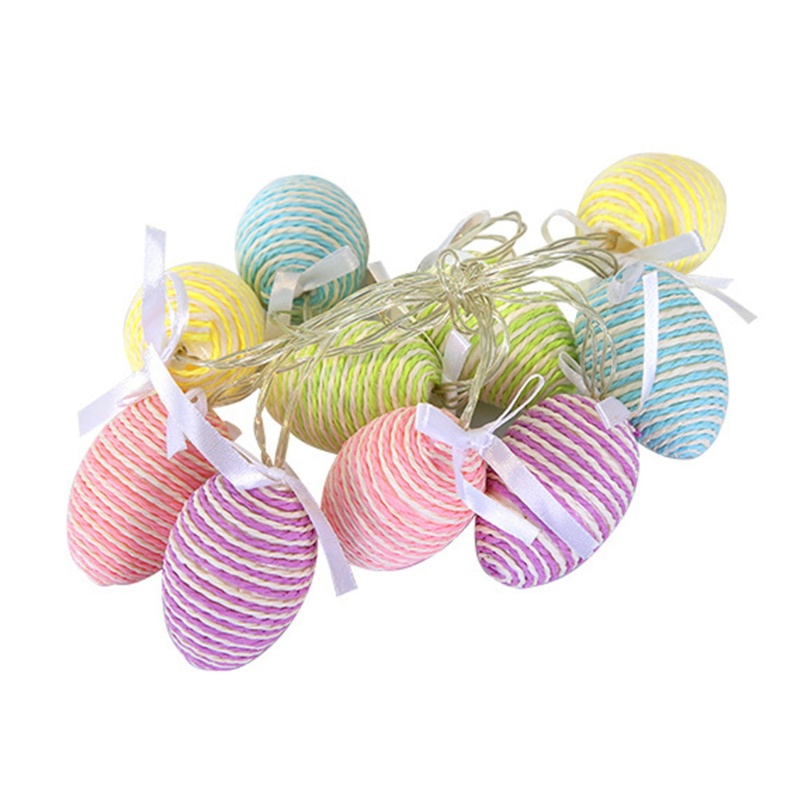 6Ft Easter Egg Lights String, 10 Vibrant Led Eggs Easter Cracked Egg Ornaments Battery Powered ...