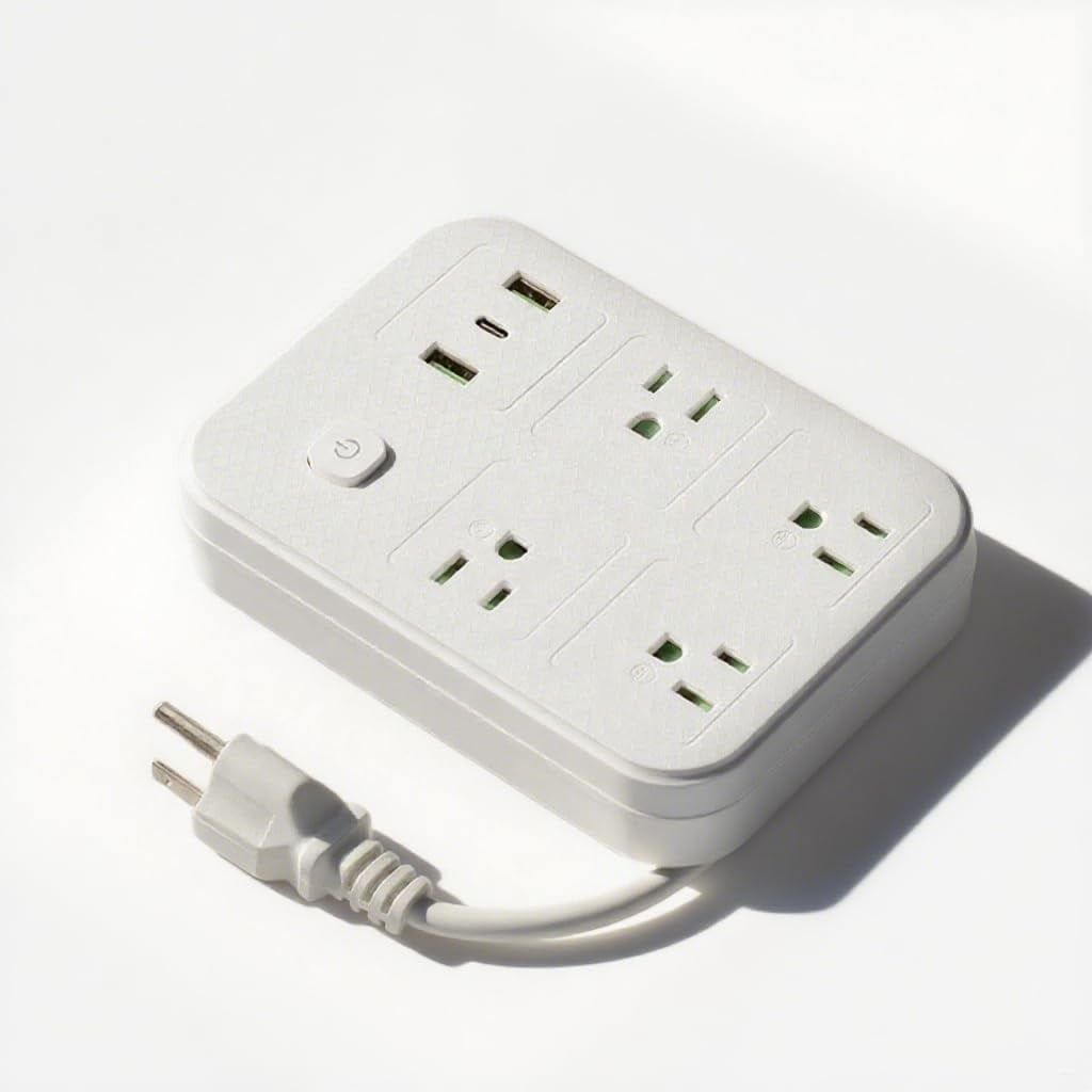 6Ft Exteion Cord with Multiple Outlets, Sur Protector Power Sip 4 AC ...