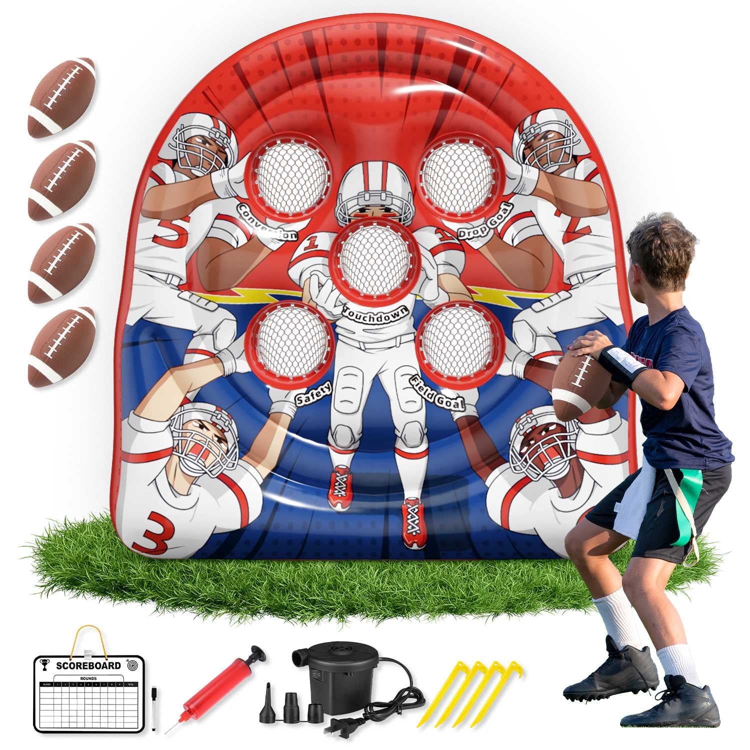 6Ft Football Target Toss Game - Inflatable Football Throwing Target Toy ...
