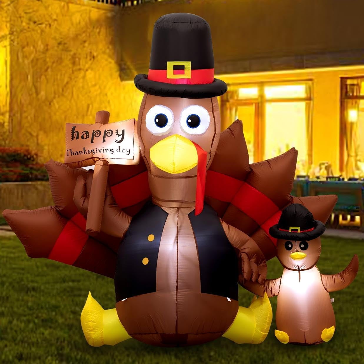 6Ft Inflatable Turkey Thanksgiving Inflatable Decorations Blow Up ...