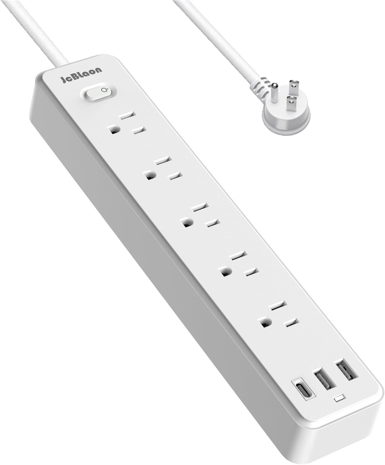 6Ft Power Strip Surge Protector with 3 USB Ports(1 USB C), Flat Plug ...