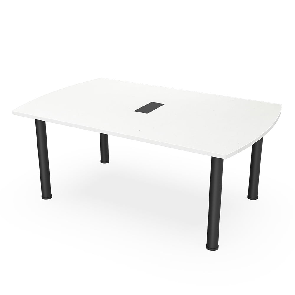 6Ft Powered Arc Rectangle Conference Room Table With Post Legs ...