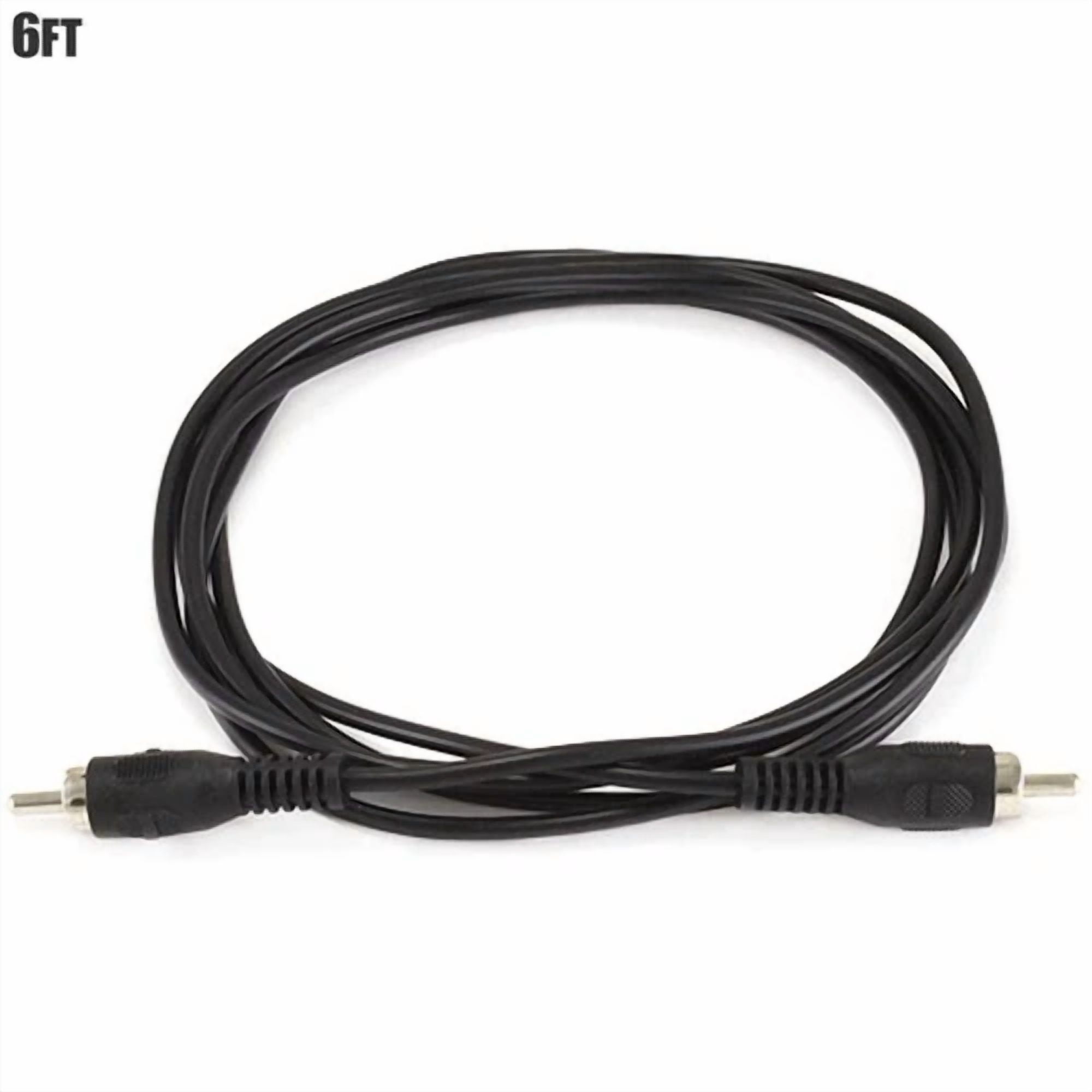 6Ft Rca Audio Cable Single Extension Composite Male To Male Plug M/M ...