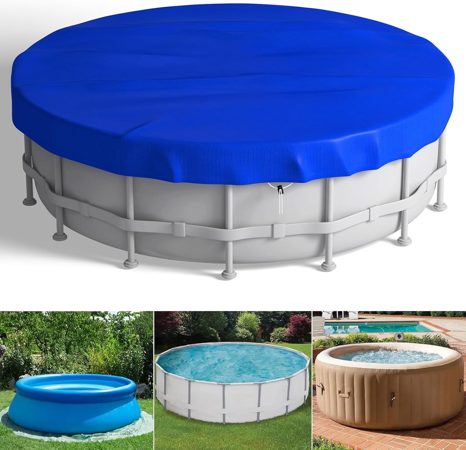6Ft Round Pool Cover for Above Ground Inground Pools, Swimming Pool ...