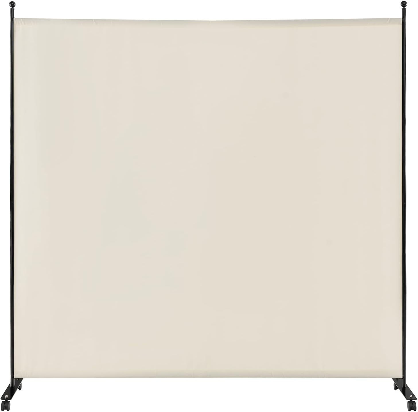 6Ft Tall Room Divider with Rollers White- 73" Wide Freestanding ...