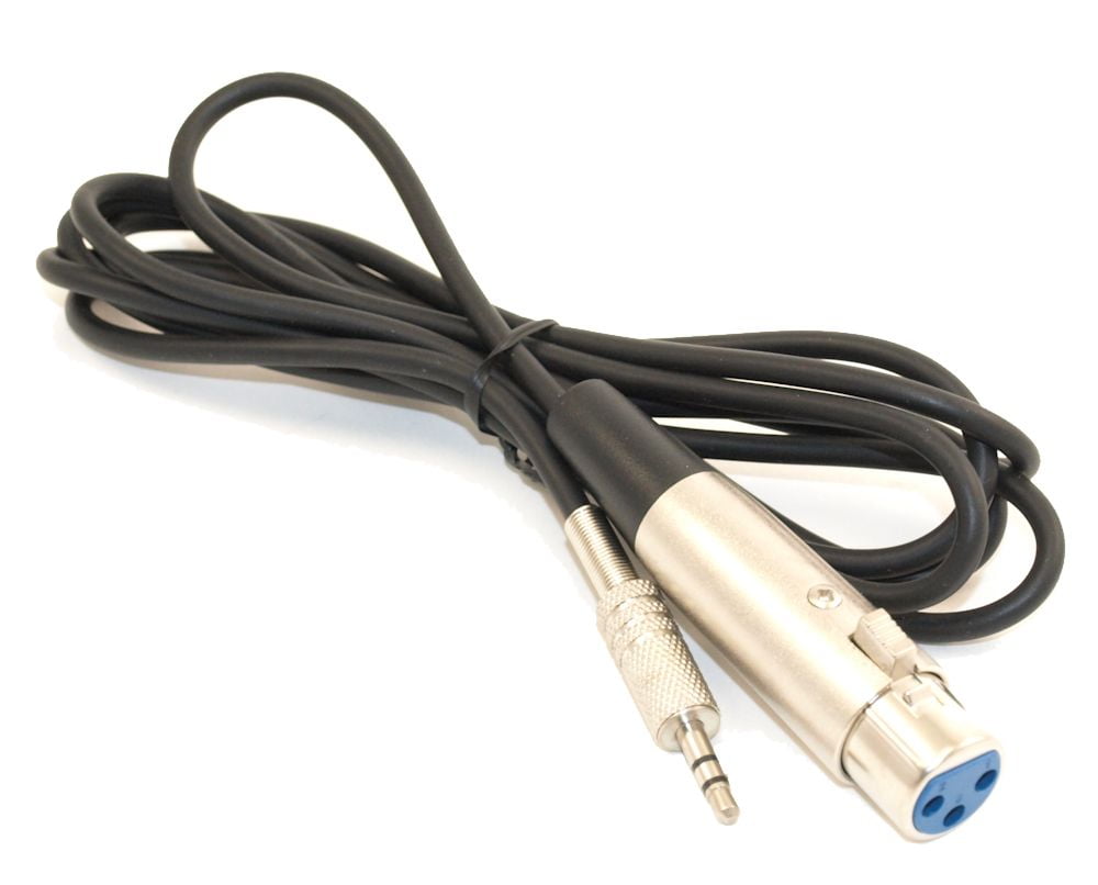6Ft XLR 3P Female to 3.5mm TRS (Balanced Audio) Male Cable - Walmart.com