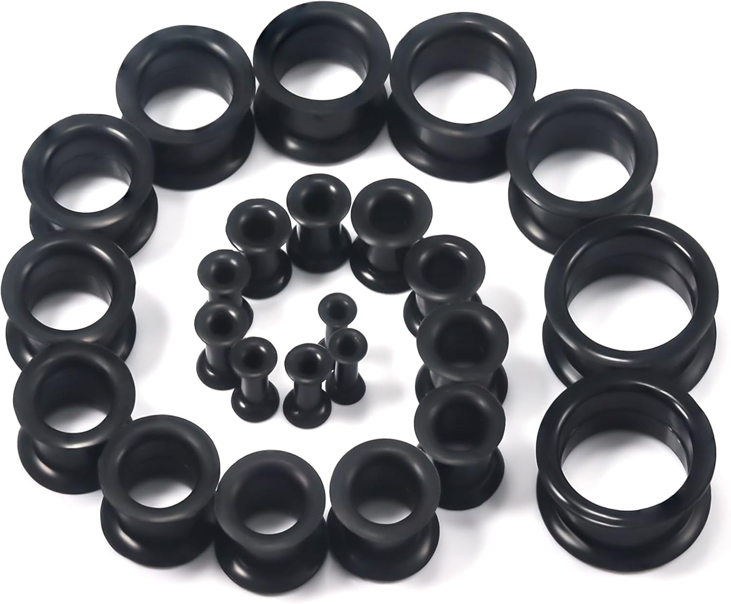 6G-25mm Soft Silicone Ear Gauges Stretching Kit Ear Tunnels Plugs ...