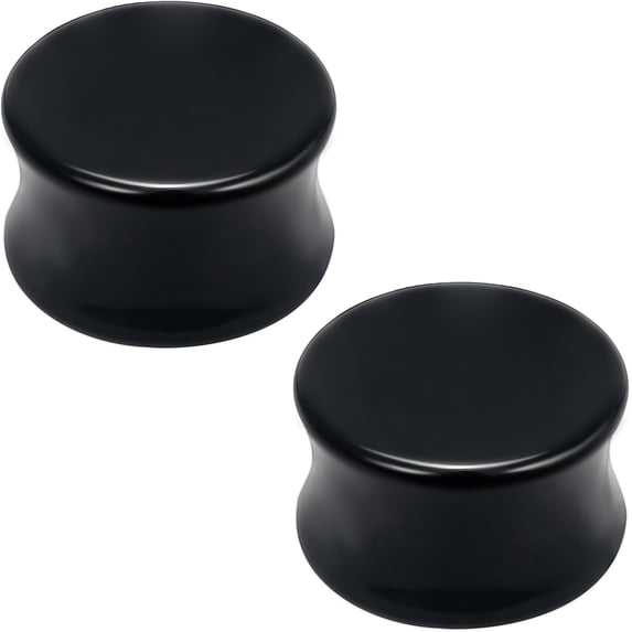 6G-30mm Solid Ear Plugs Tunnels for Women Men Double Flared Saddle Ears ...