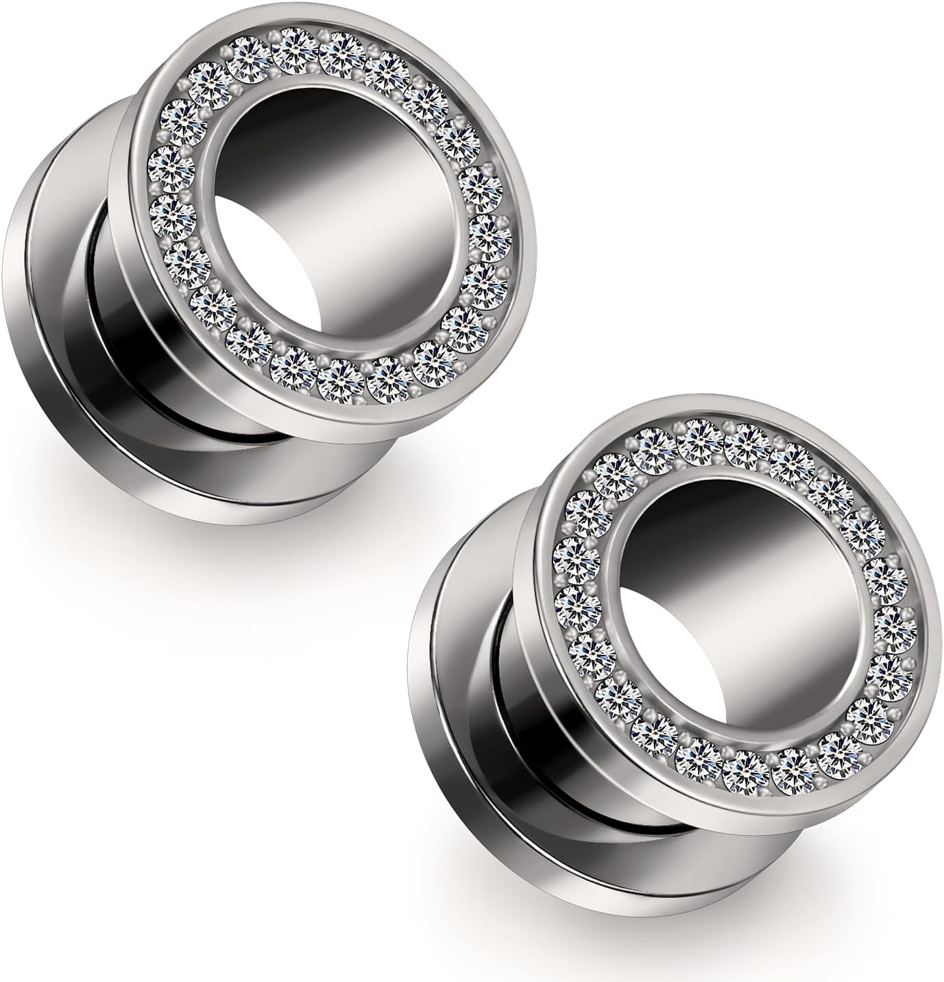 6G 4G 2G 0G 00G F136 Titanium Ear Gauges Screw Fit Flesh Tunnels Plugs ...