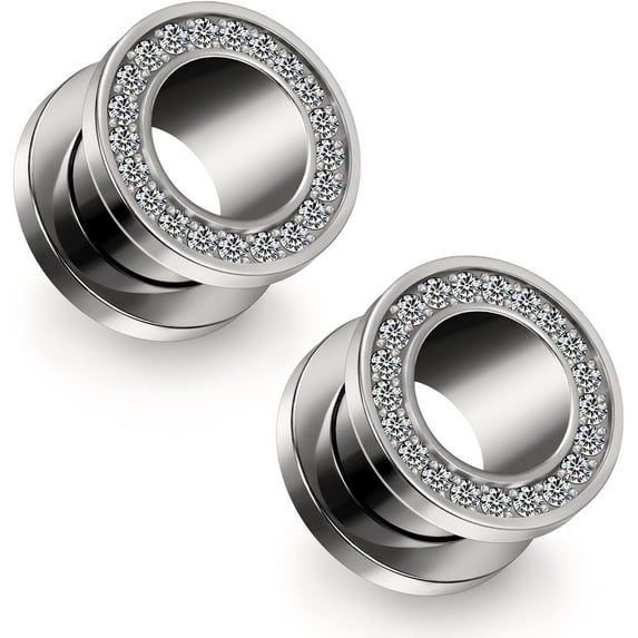 6G 4G 2G 0G 00G F136 Titanium Ear Gauges Screw Fit Flesh Tunnels Plugs ...