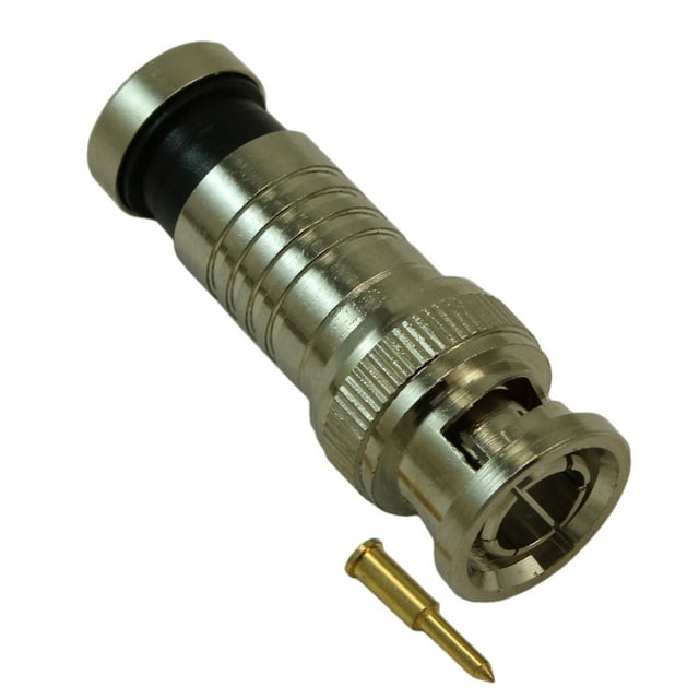 6G-SDI (4K) BNC Compression Connector for QUAD Shield RG6 Coax ...