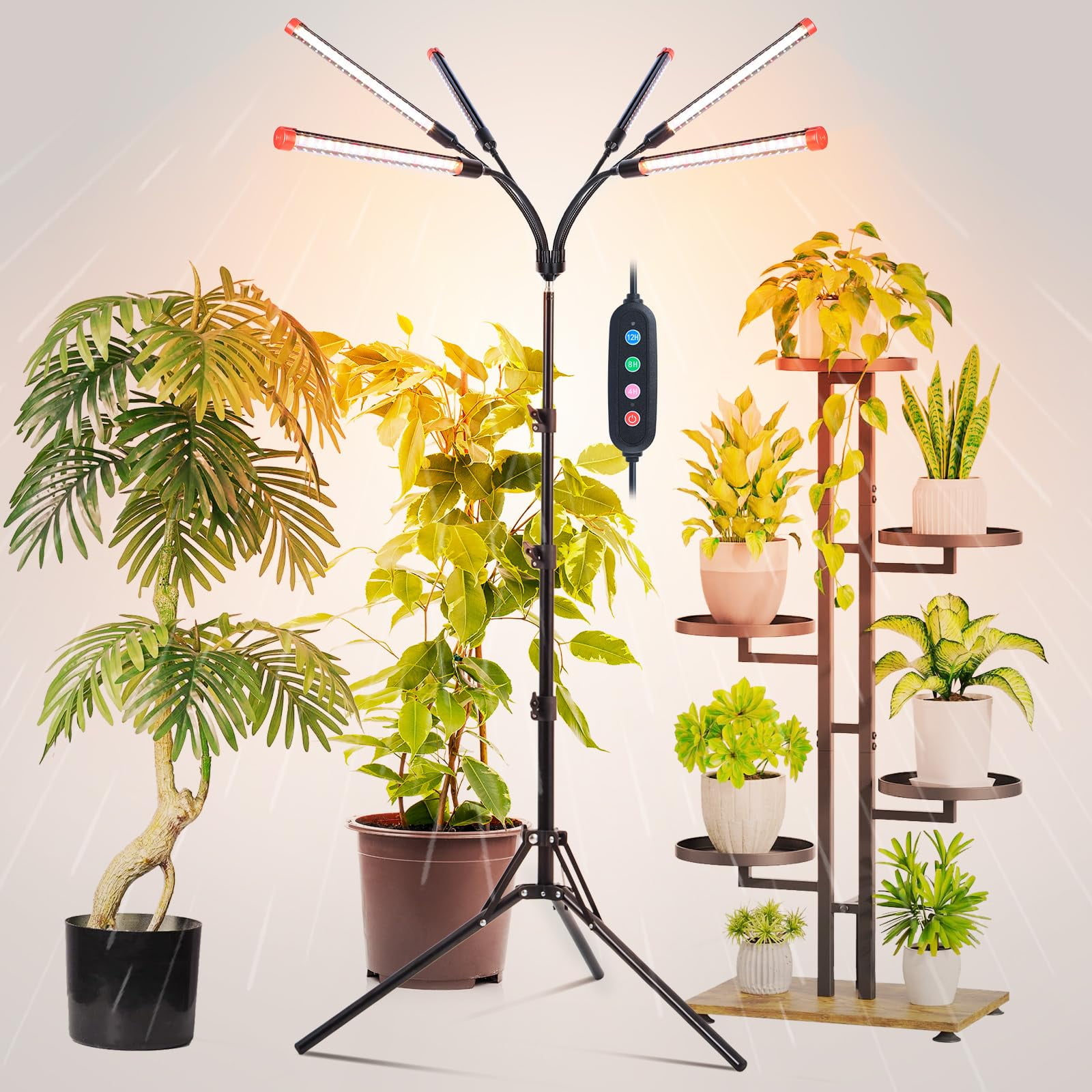 6Head Grow Lights for Indoor Plants, Seed Starting, Vegetables, Bonsai ...