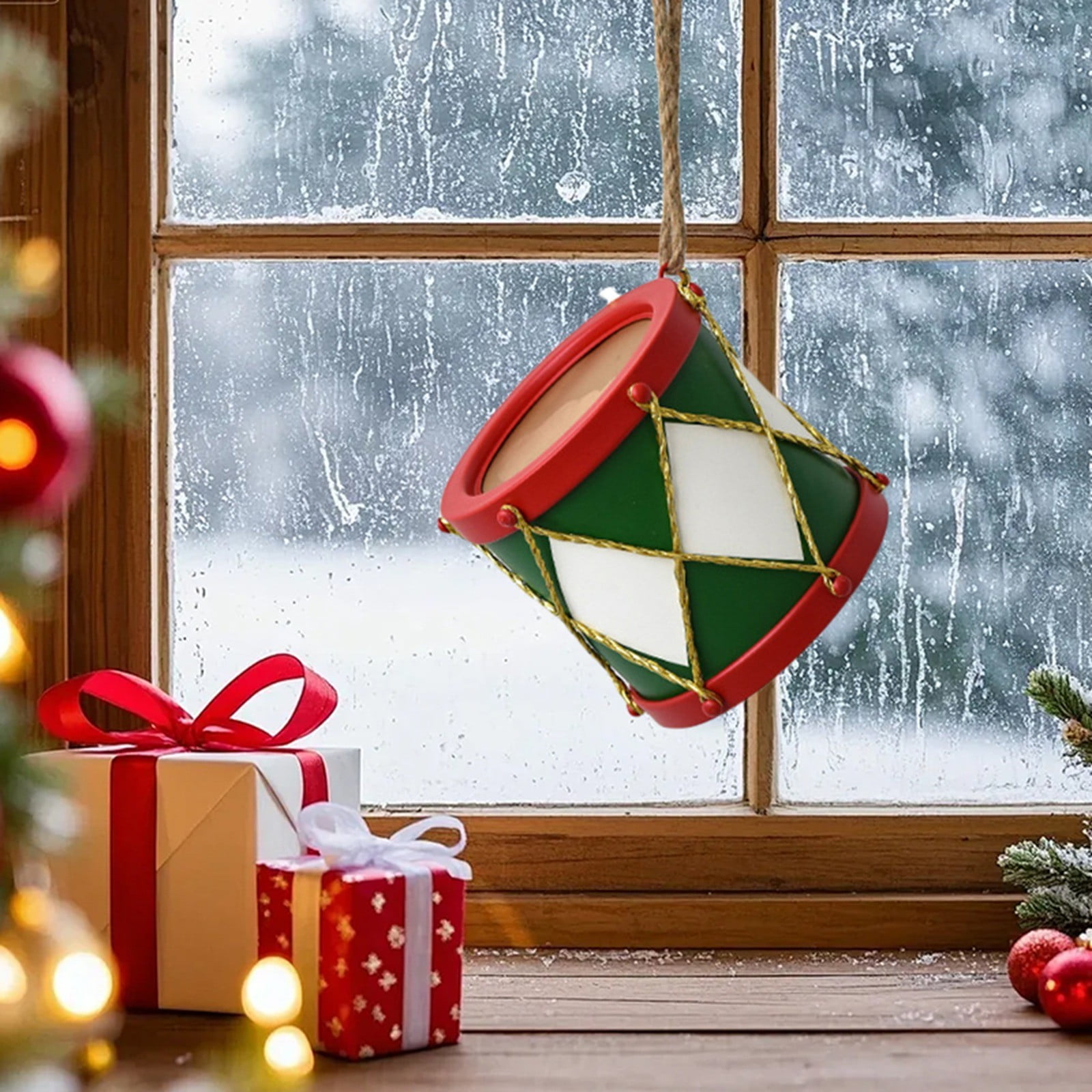 6IN Traditional Drum Hanging Piece - Classic Christmas Instrument ...