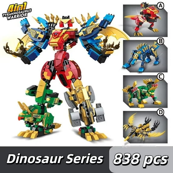 6IN1 City Engineering Car Police Truck Dinosaur Building Blocks Tank ...