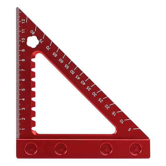 6In/150mm 90° Triangular Ruler Aluminum Alloy Dual Scale Right Angle ...
