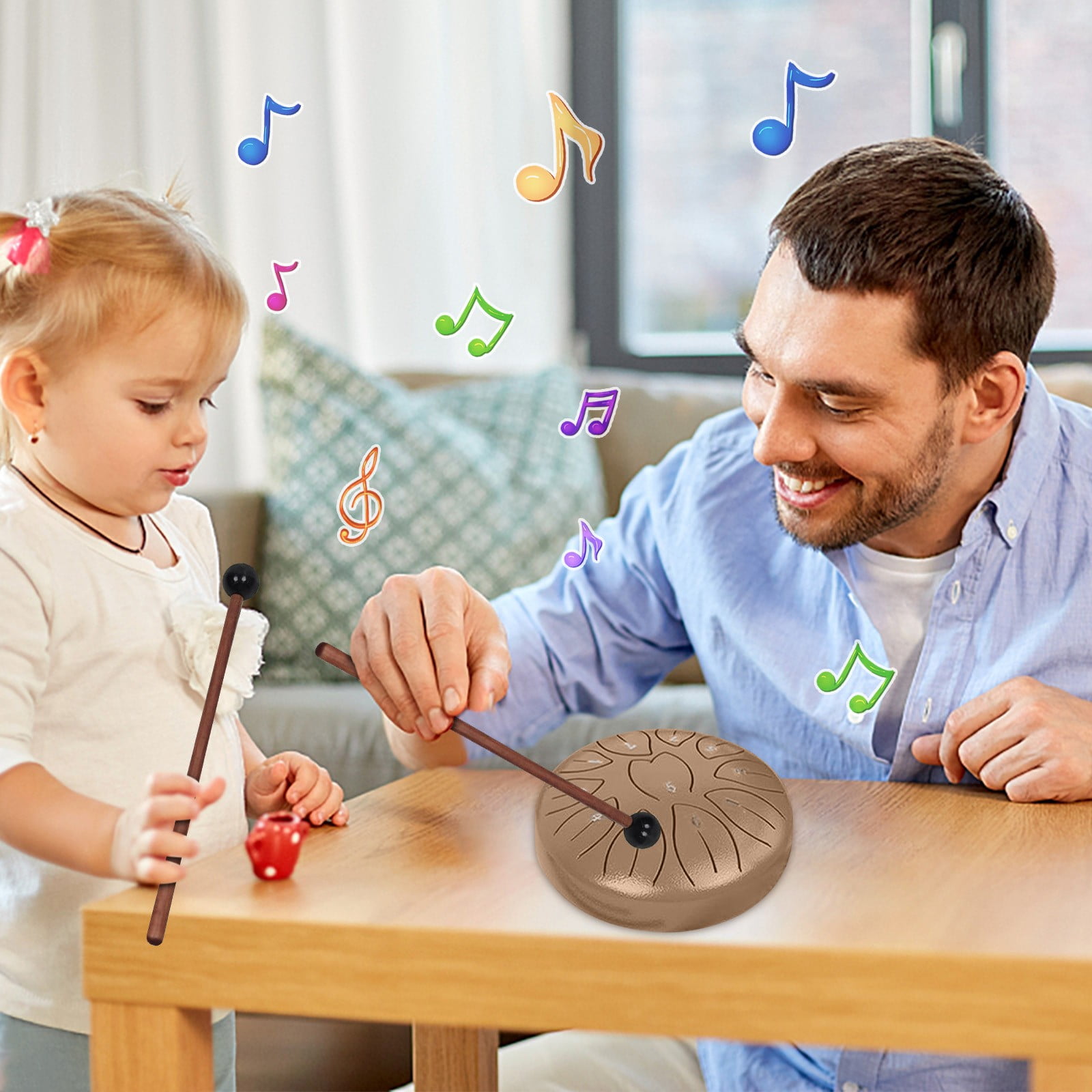 6Inch 11 Note Rain Drum, Outdoor Steel Tongue Drum, Children's Handpan ...