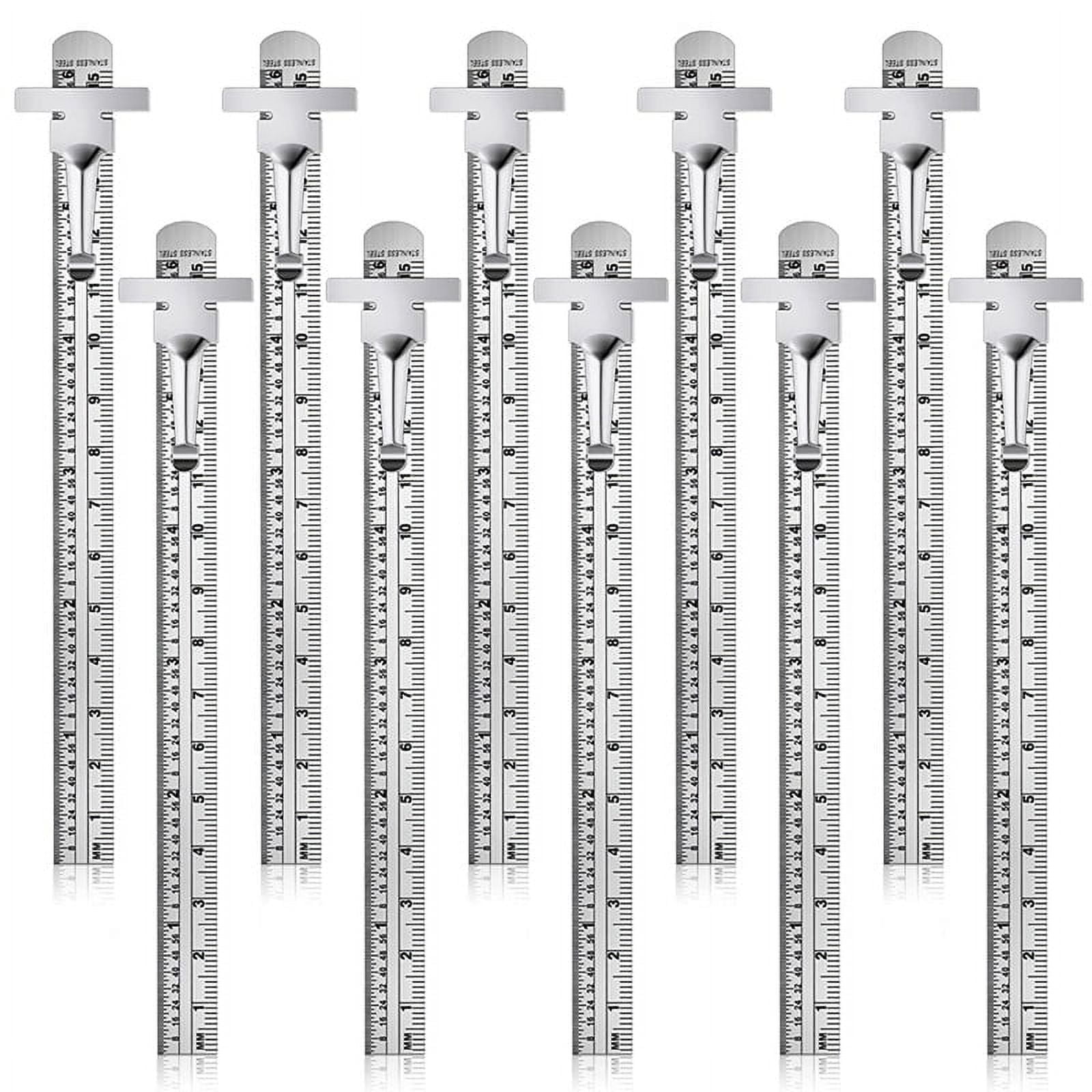 6Inch 15Cm Pocket Ruler Stainless Steel Ruler Detachable Clip Steel ...
