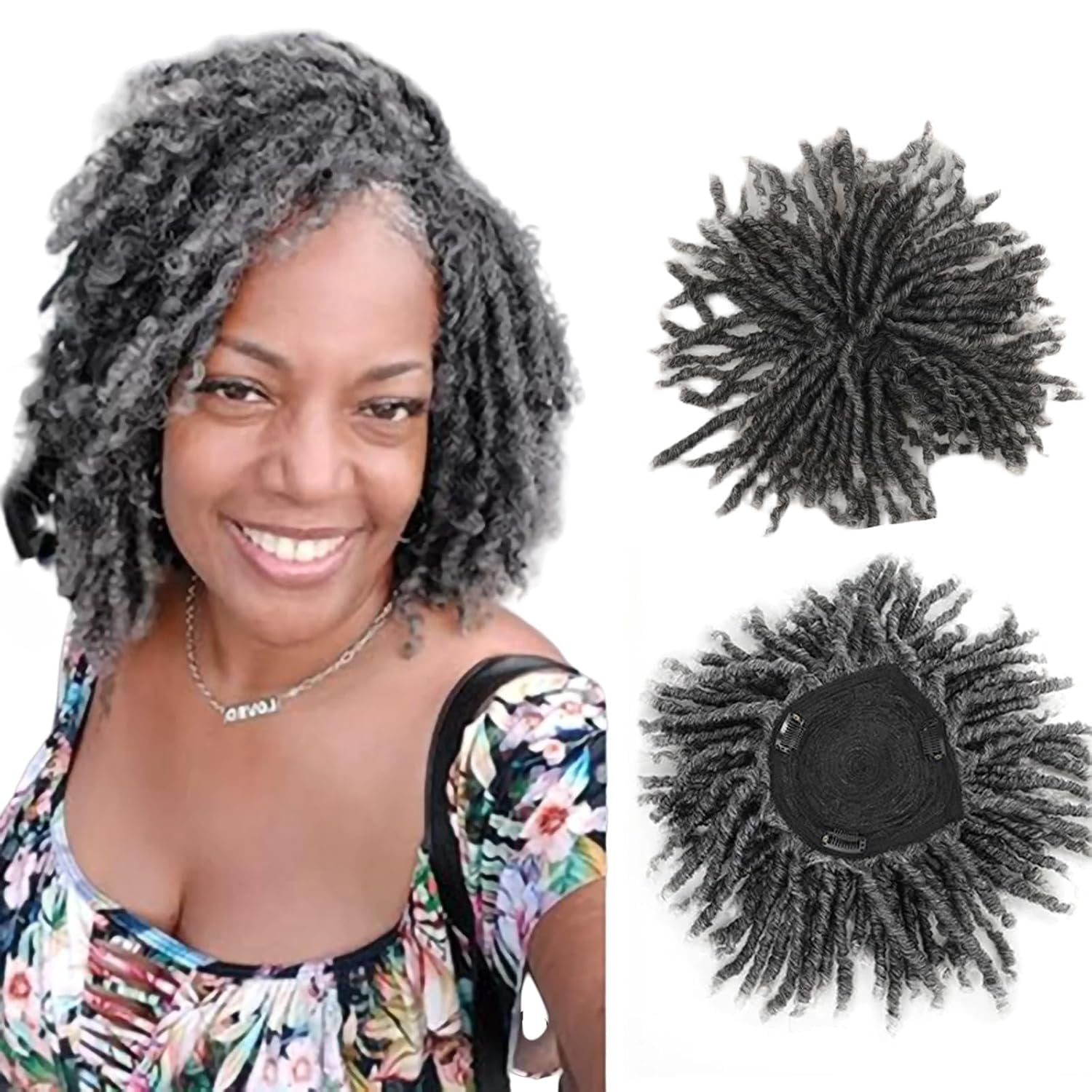 6Inch Dreadlock Hair Topper Wig for Black women and Men Synthetic ...