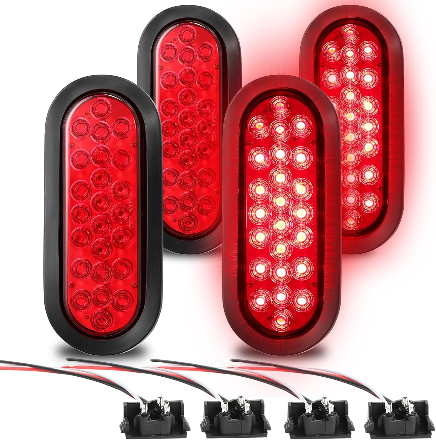 6Inch Oval Trailer Tail XIULINs 4Pcs 24 Led Stop/Turn/Brake Trailer ...