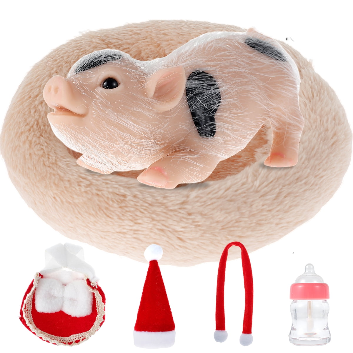 6Inch Silicone Pig Doll Toy Mini Soft Lifelike Silicone Pig Doll Cute ...