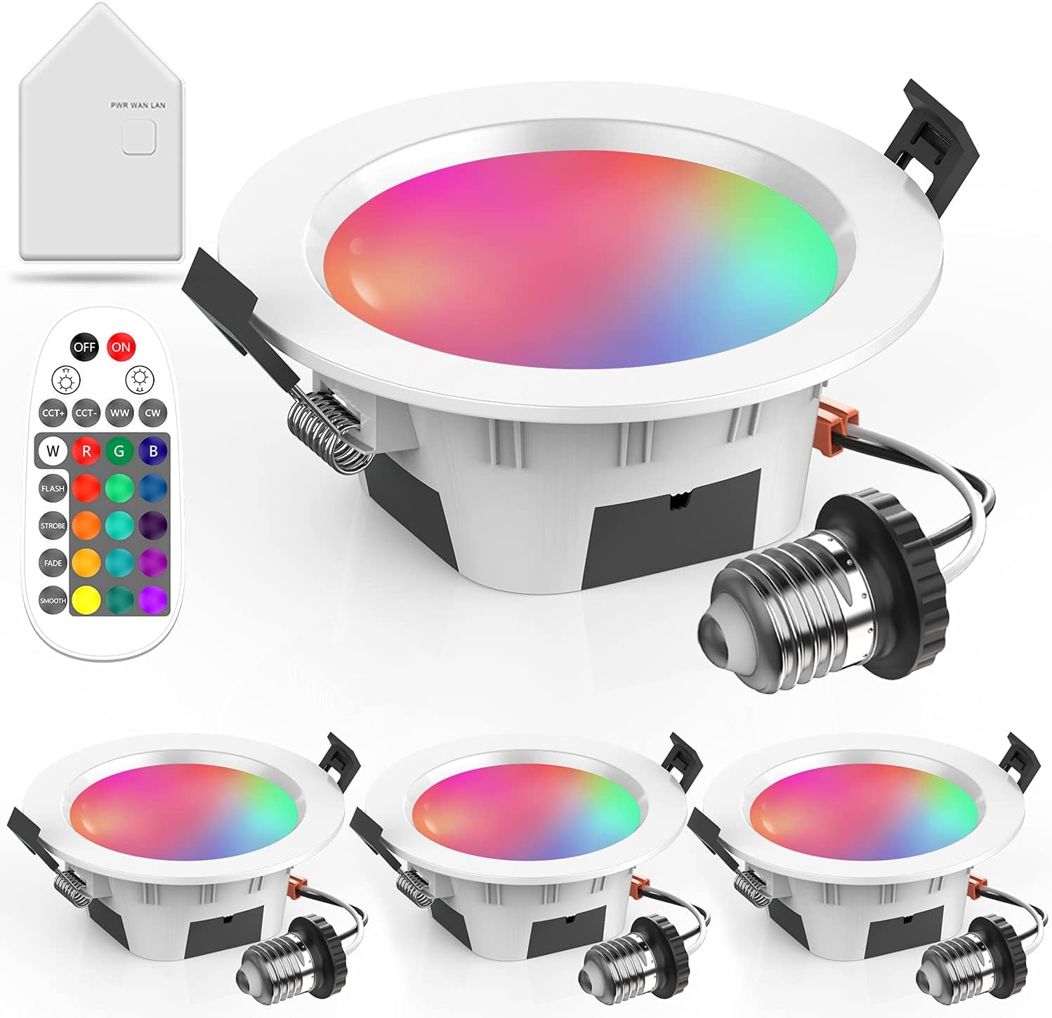 6Inch Smart Recessed Light, WiFi & Bluetooth Downlight, APP Control ...