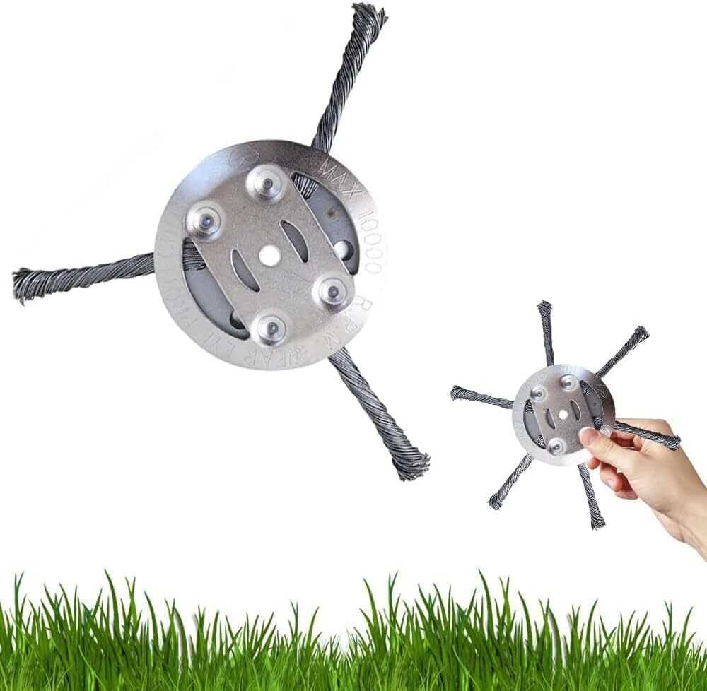 6Inch Steel Weed Eater Trimmer Head, Wire Rotary Brush Weed Cutter ...