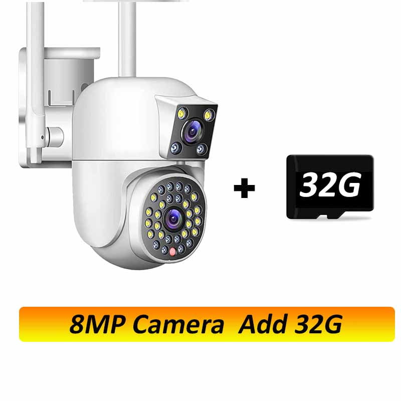 6K 12MP FHD IP Camera Outdoor External Three Lens WiFi Camera 4K Dual ...