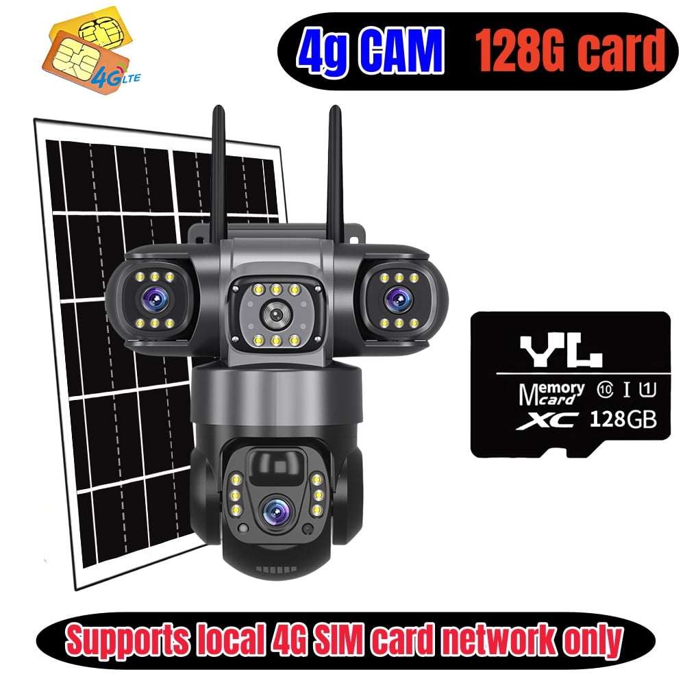 6K 12MP HD 4G PTZ Solar Camera Outdoor Triple Lens Triple Screen AI ...