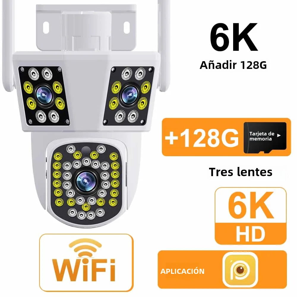 6K 12MP HD WIFI IP Camera with Triple Lens PTZ Outdoor Motion Detection ...