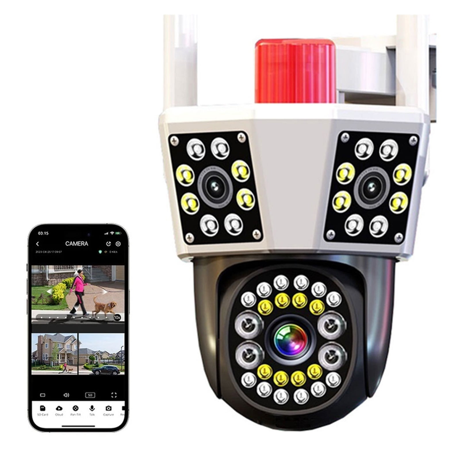 6K 12MP PTZ Camera Wireless Outdoor Three Screen IP Cam Security ...