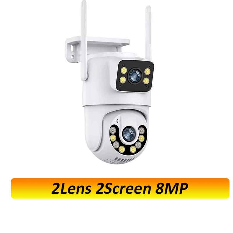 6K 12MP Security Camera 8X Zoom Three Lens Dual Screen Outdoor WiFi ...