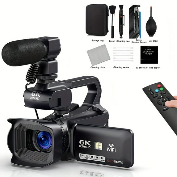 6K 64MP 18X Digital Zoom Vlogging Camera with 4" Touch Screen, WiFi ...