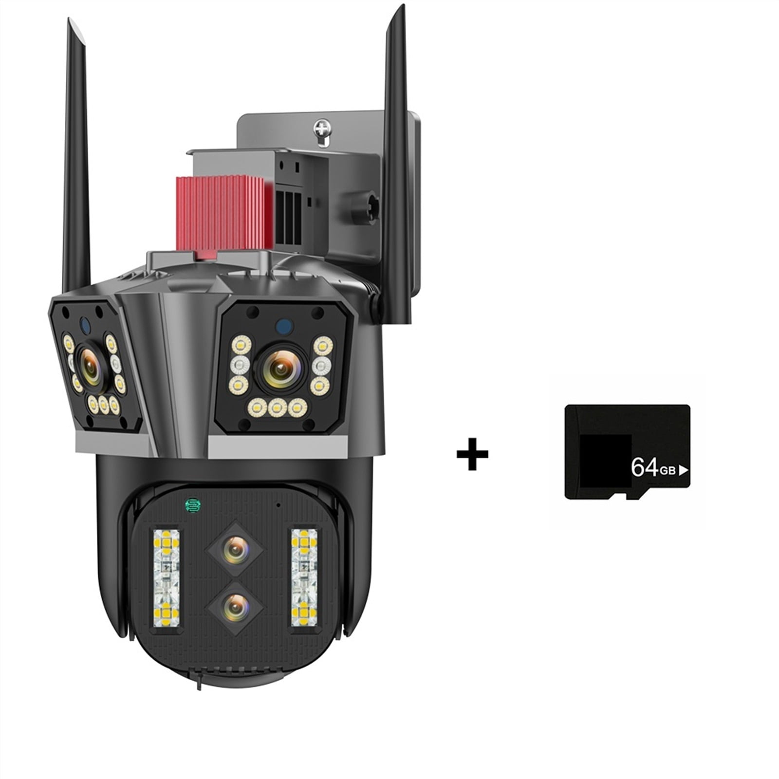 6K HD IP Camera Outdoor 10X Zoom PTZ Camera Four Lens Three Dual Screen ...