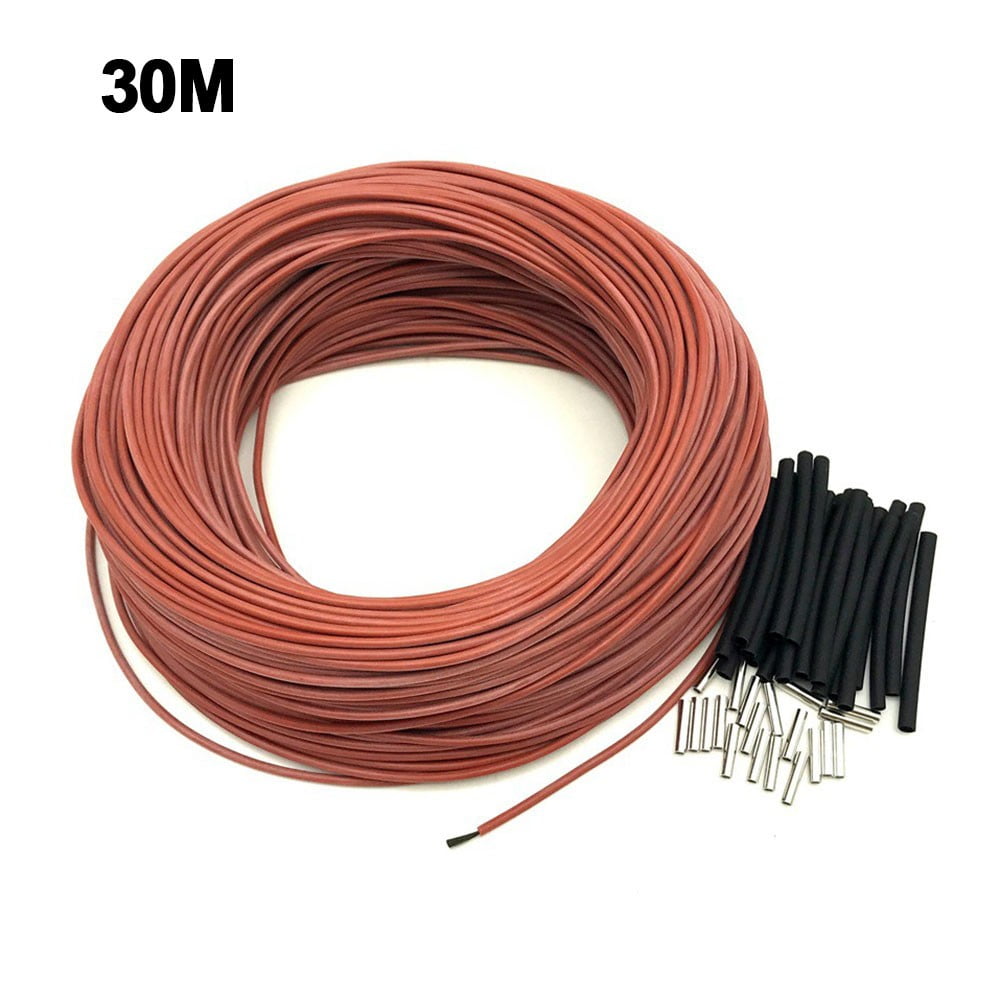 6K Heating Wire Floor Cable 20/30/50/100M 200degree 3000V 8UM-18UM Carbon Fiber Infrared ...