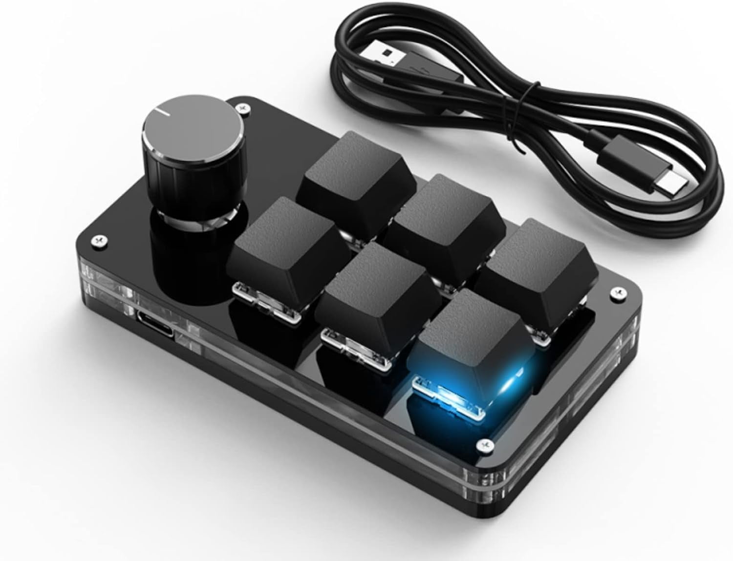 6Key USB C Macro Programmable Keyboard, OSU One Handed Mechanical ...