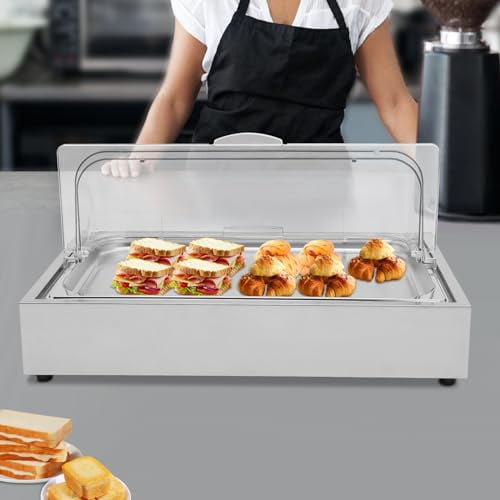 6L/1.59Gal Ice Food Serving Display Tray,Stainless Steel Buffet Cold ...