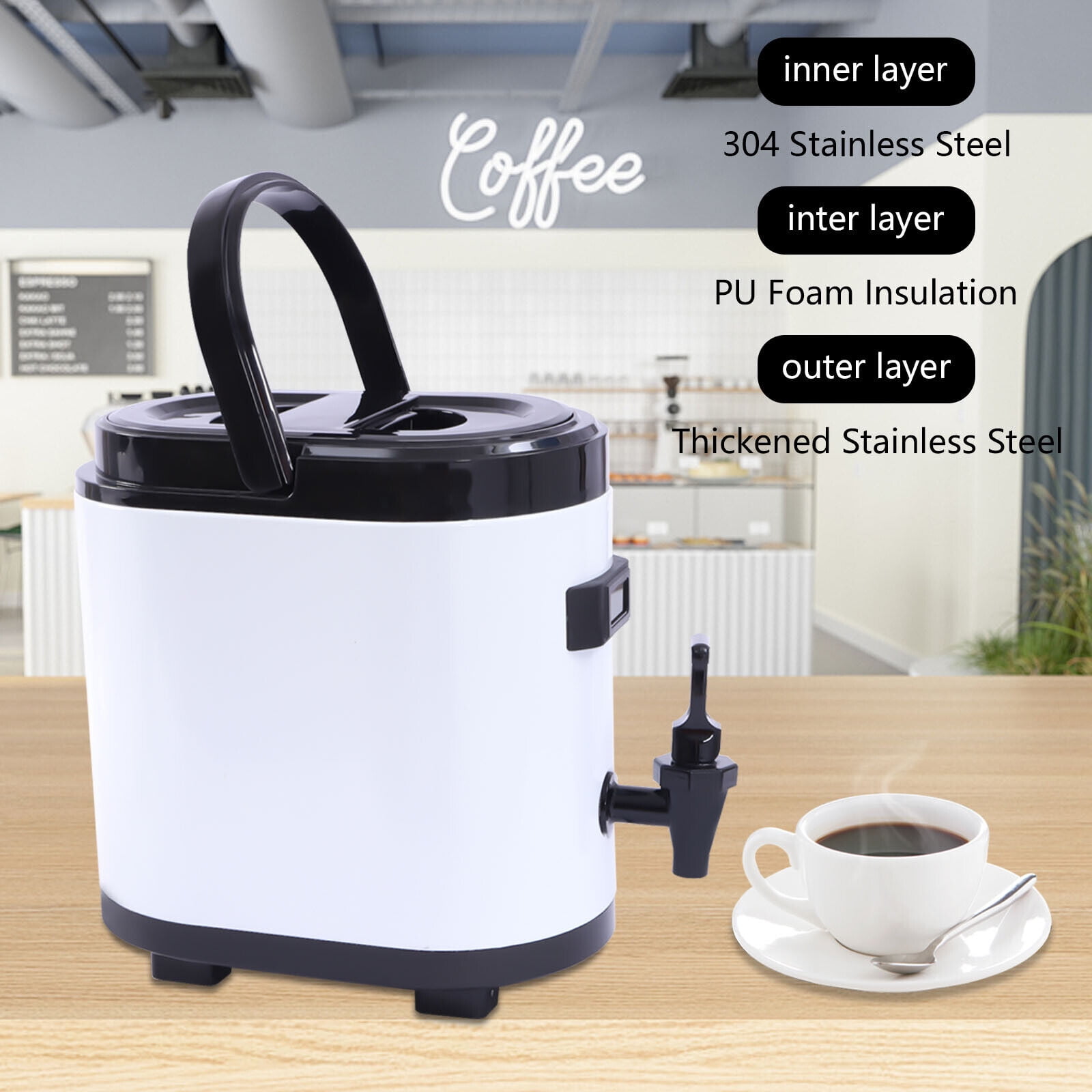 6L 1.6 Gallon Drinking Water Dispenser Hot Cold Drink Server Home ...