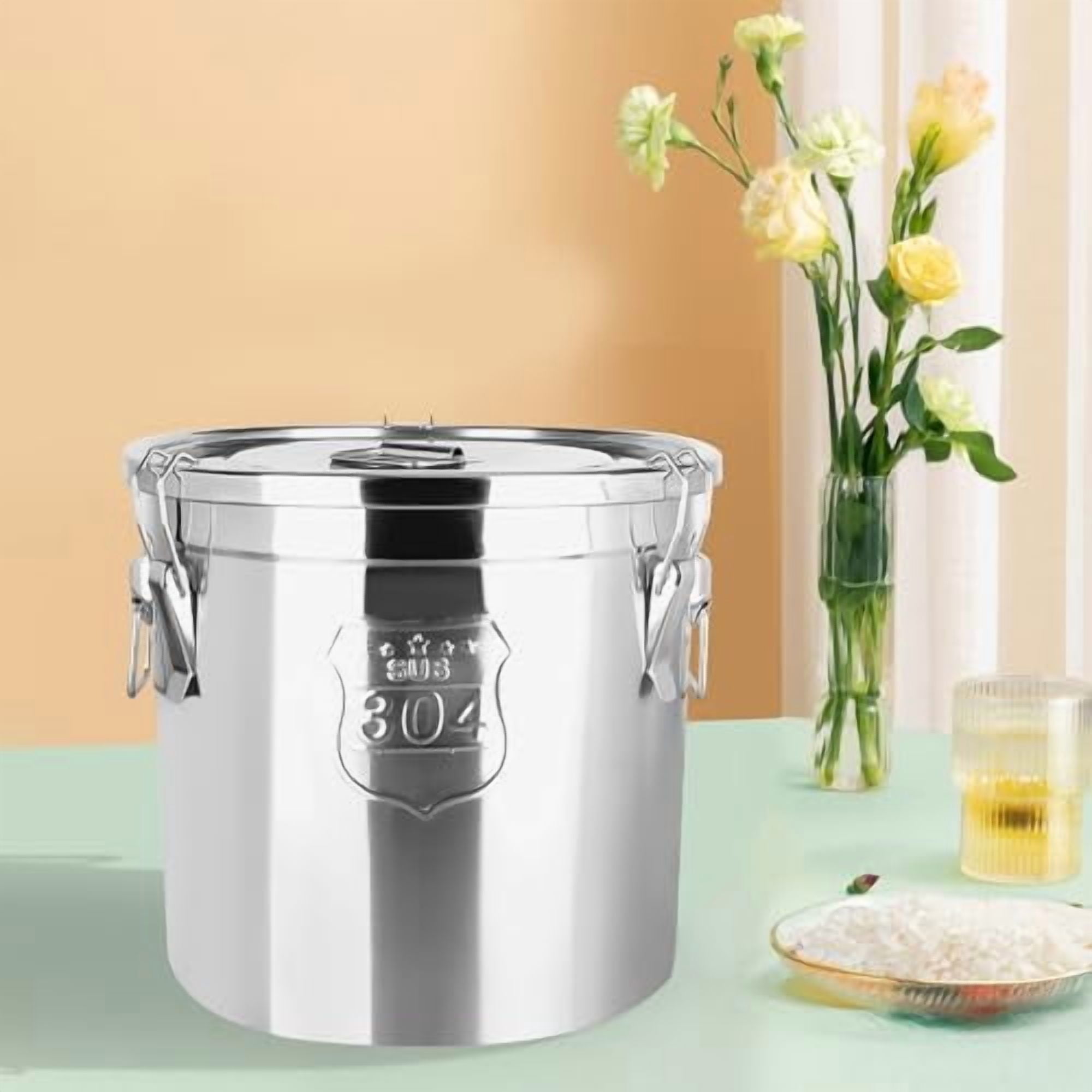 6L/1.6gal Stainless Steel Airtight Canister,Large Canisters Container ...