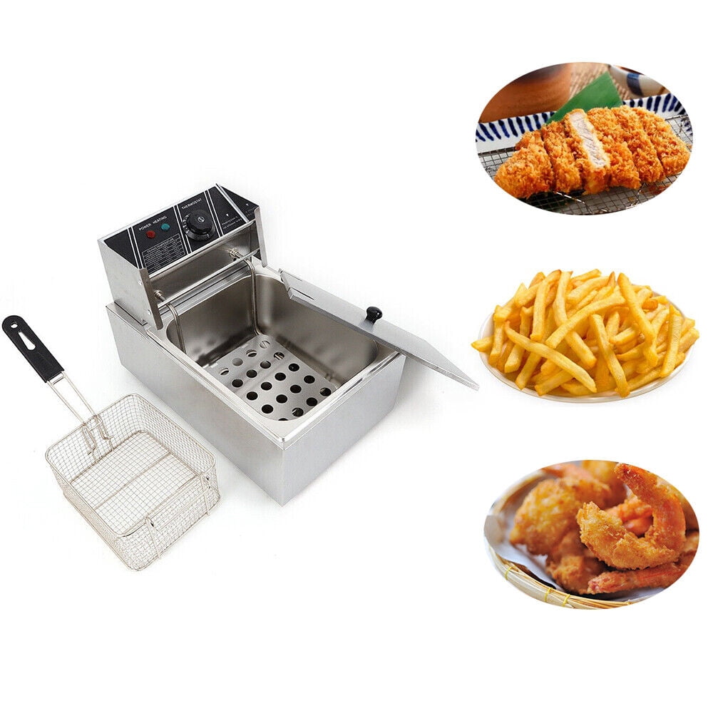 6L 1700W Electric Deep Fryer Cooker Countertop Stainless Steel Basket ...